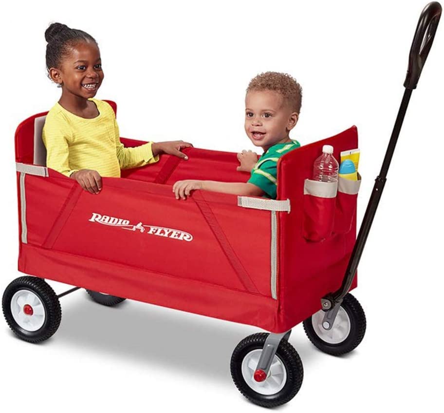Stroller Wagon for Kids and Cargo, All-Terrain Wagon with Rubber Tires ...