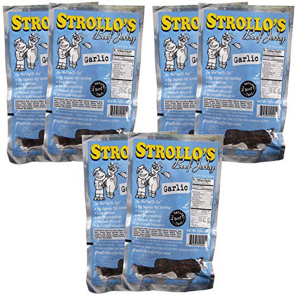 Strollo's Original Garlic Beef Jerky Meat Snack 6 Pack- Keto, Paleo, 0g ...
