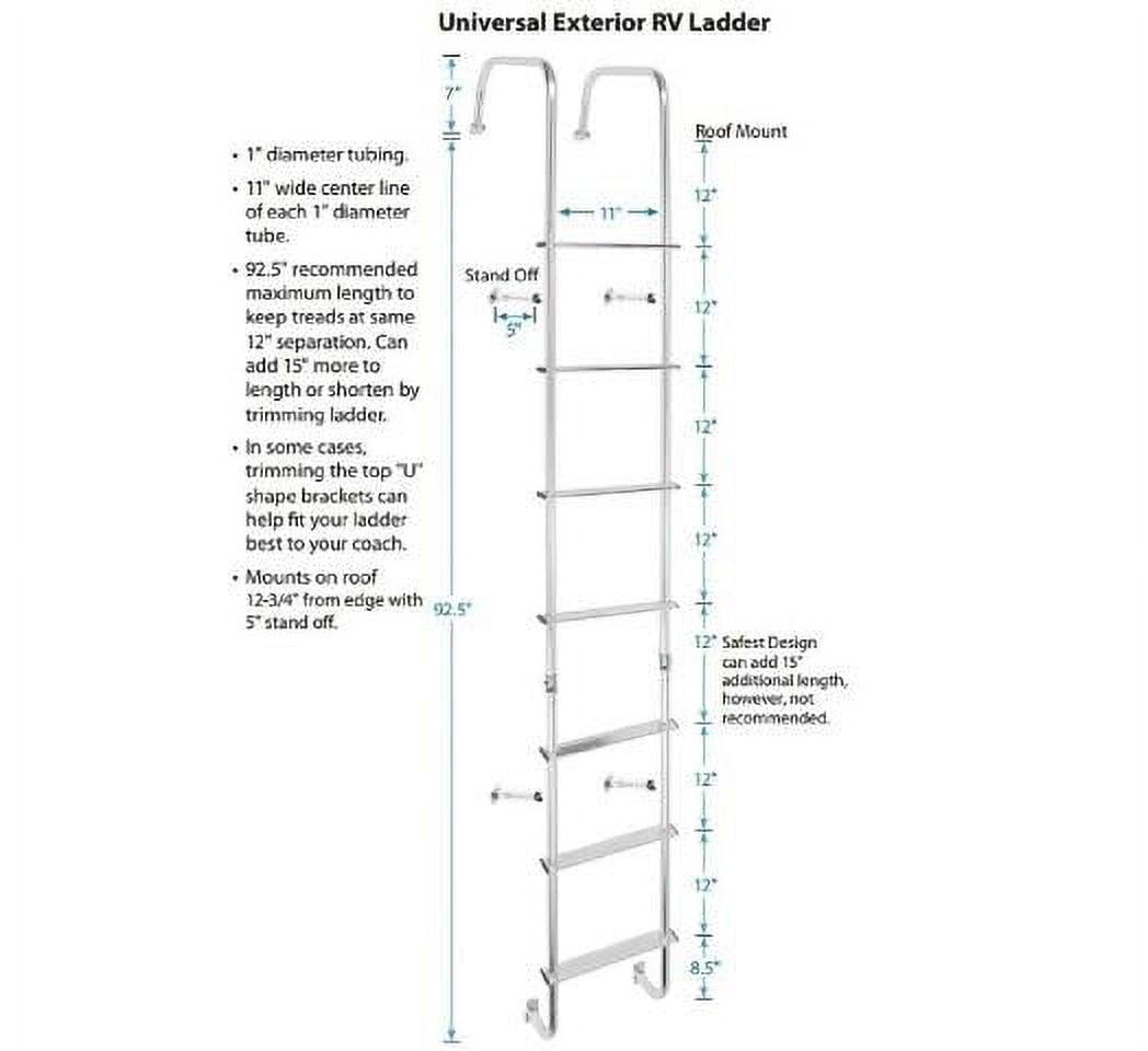 Stromberg Carlson Universal Exterior RV Ladder, Silver - Walmart.com