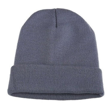Vinsonshop Winter Beanie Acrylic Knit Cuffed Plain Hats Skull Cap Knit ...