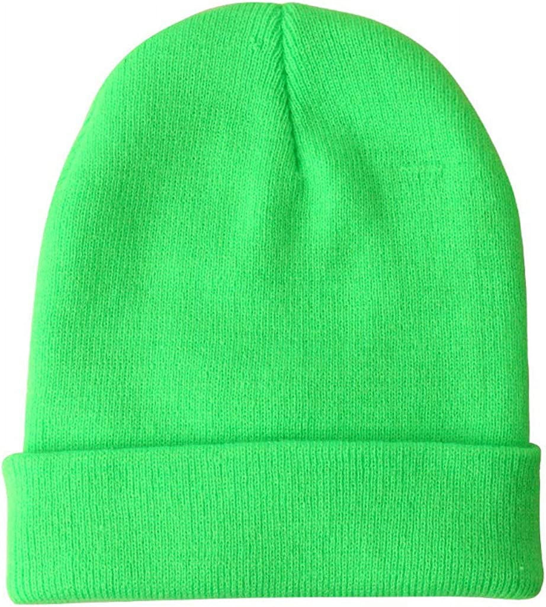 Stromguard Neon Green Beanie Hat for Men & Women, Warm Winter Skull Cap ...