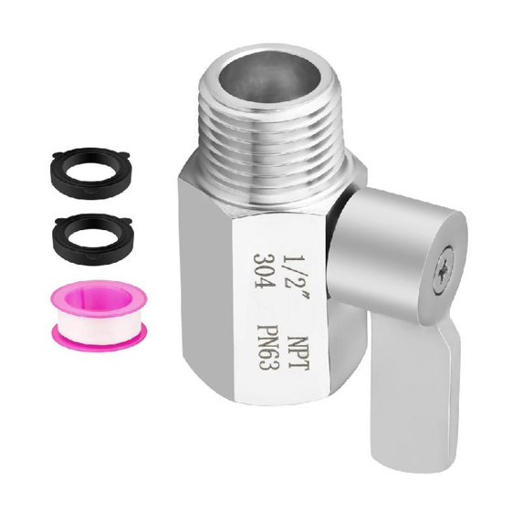 Strong 1/2inch NPT Water Control Valves Steel Lever Handle for Bidet ...