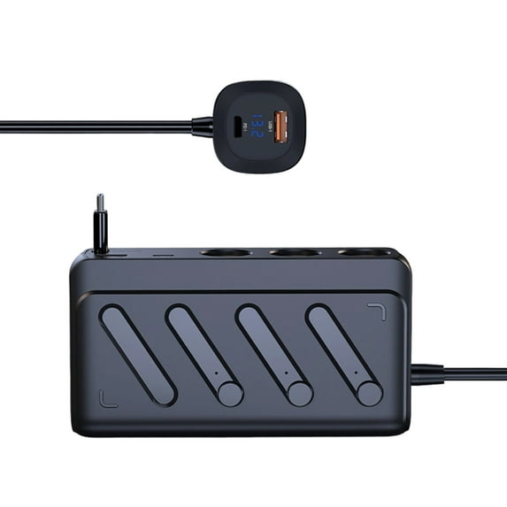 Strong ABS Construction 3 Socket Car Chargers Adapter 187W Featuring ...