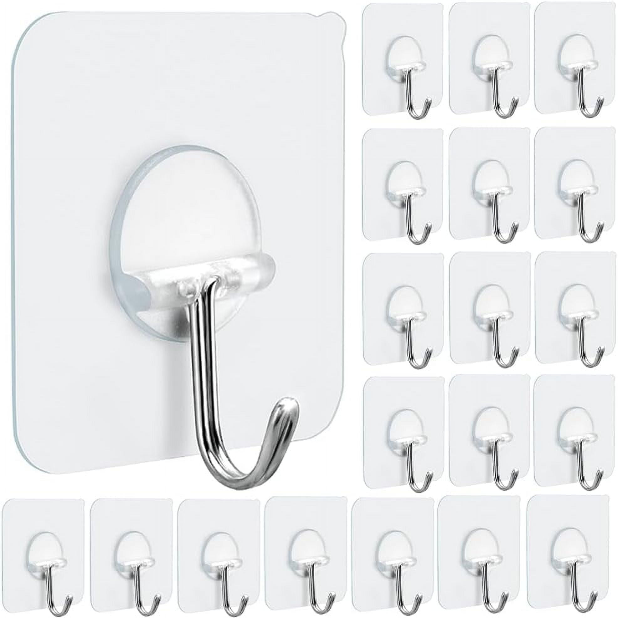 Strong Adhesive Hooks for Hanging Wall Hangers, Nail-Free, 15 lbs (Max ...