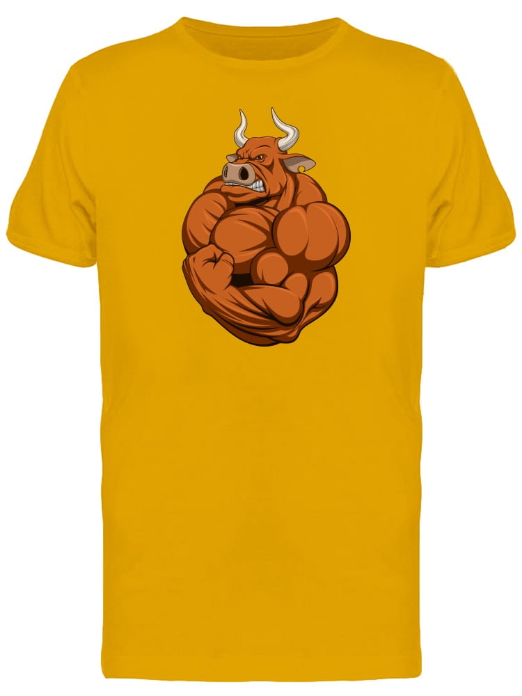 Strong Bull Big Biceps T-Shirt Men -Image by Shutterstock, Male XX ...