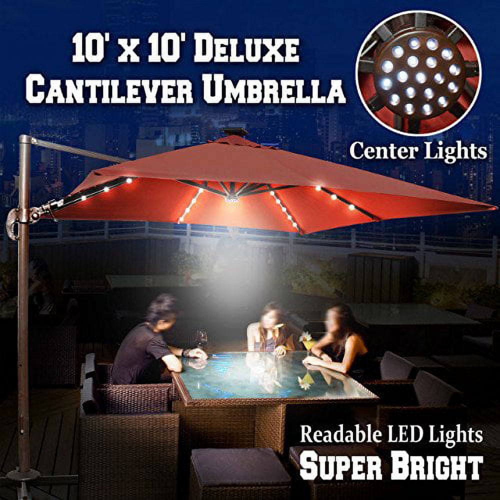 Strong Camel Deluxe Off-Set, Hanging Roma, Solar Powered Umbrella, Tilt ...