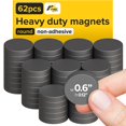 Strong Ceramic Round Magnets with Adhesive Backing (0.6x0.12/15x3mm, 62 ...
