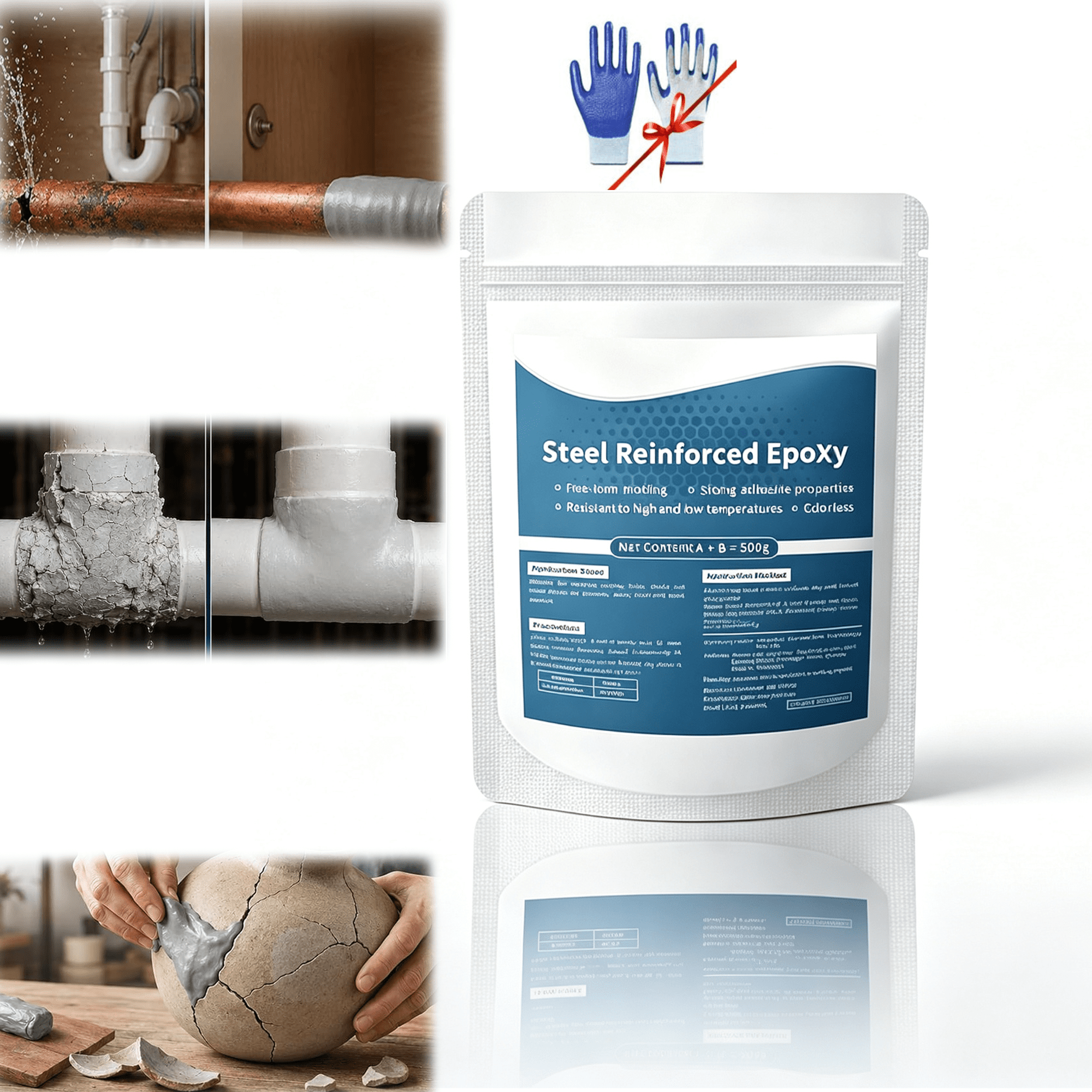 Strong Clay Iron Adhesive for Metal,Ceramic,Wood & Plastic,Heat ...