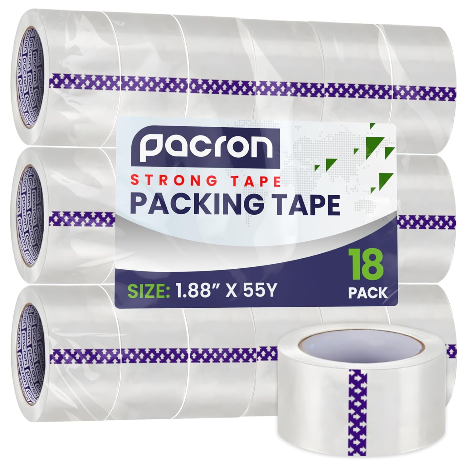 Strong Clear Packing Tape – 18 Rolls, 1.88" x 55 Yards Each – Bulk ...
