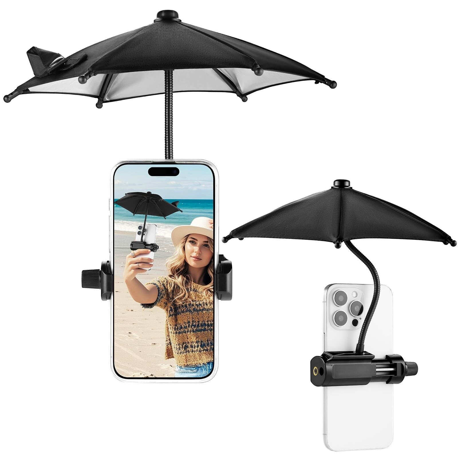Strong Clip Phone Umbrella for Sun, Mini Tanning Shade Cover for Cell ...