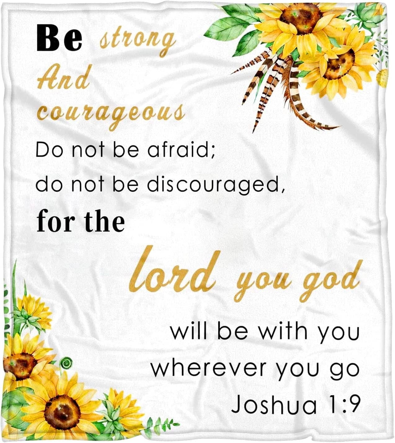 Be Strong & Courageous Throw Blanket - Scripture Blanket with Healing ...