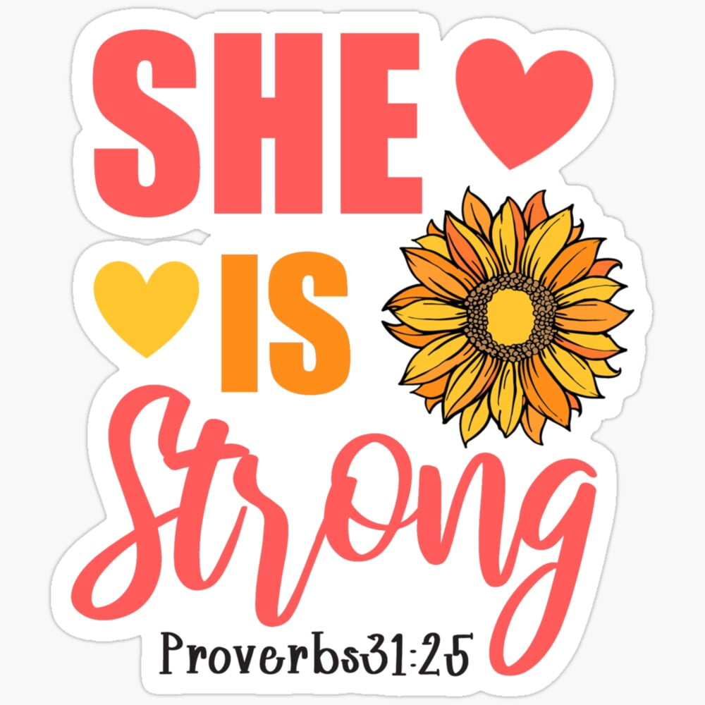 She Is Strong Cute Christ God Jesus Bible Verse Quote Inspirational ...