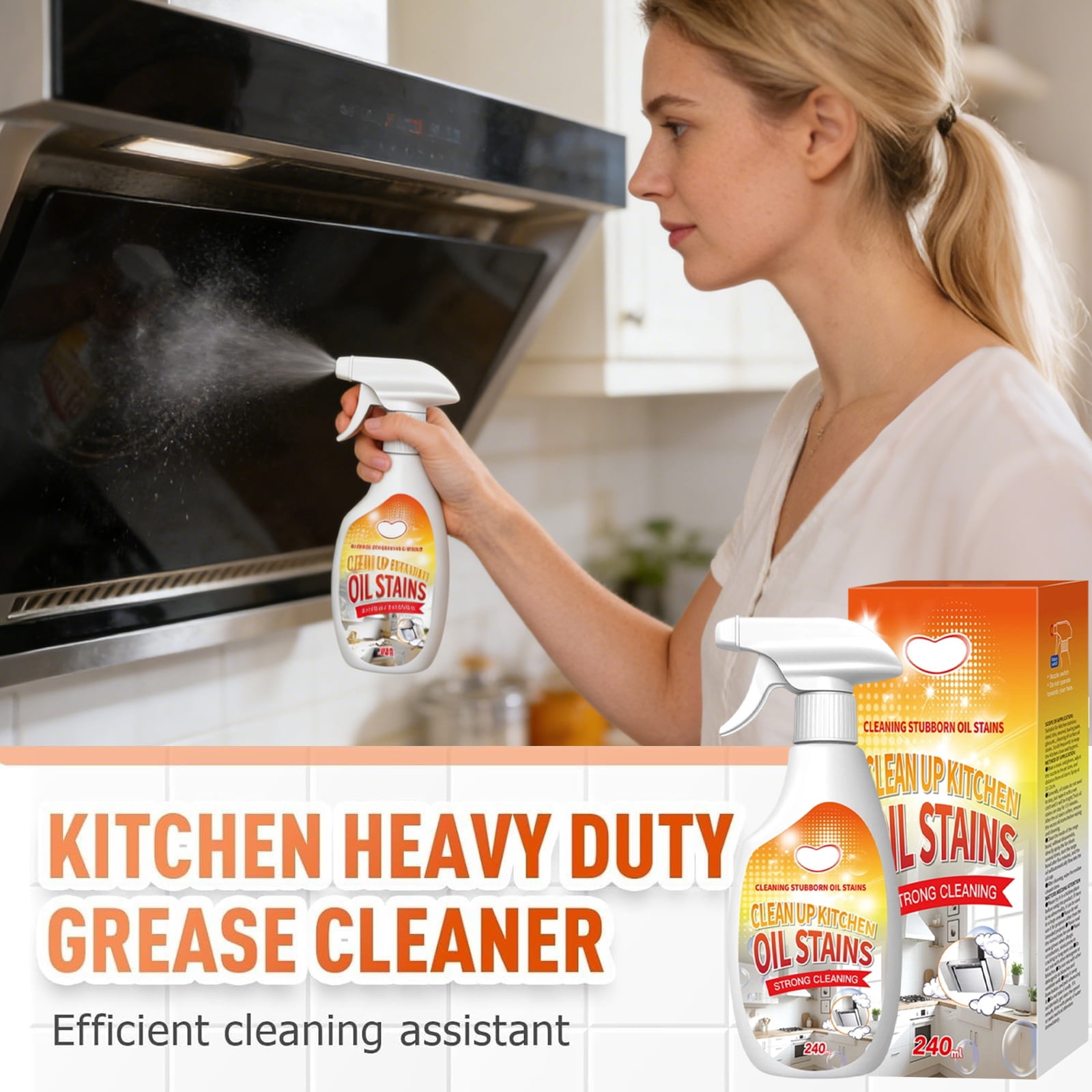 Strong Decontamination Kitchen Cleaner Spray, Multi-Surface Degreaser ...