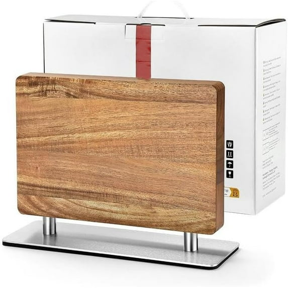 Strong Double Sided Magnetic Knife Block Without Knives, with Acacia ...