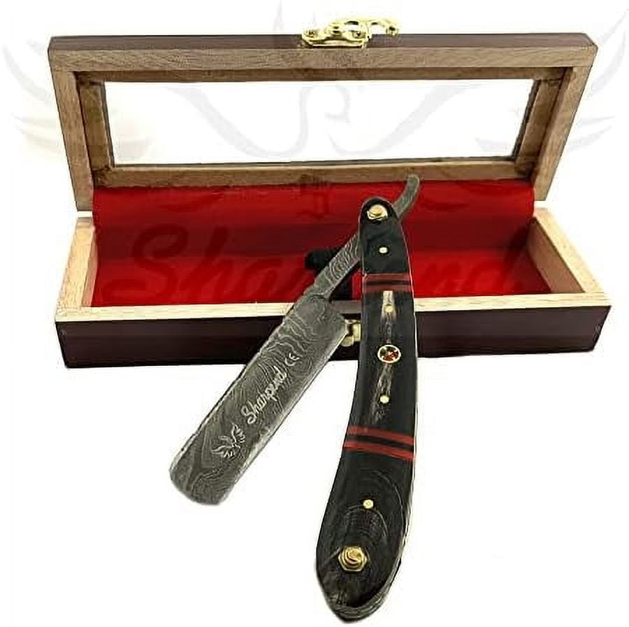 Strong Edges Hand Made Damascus Steel Straight Razor Folding Razor With ...