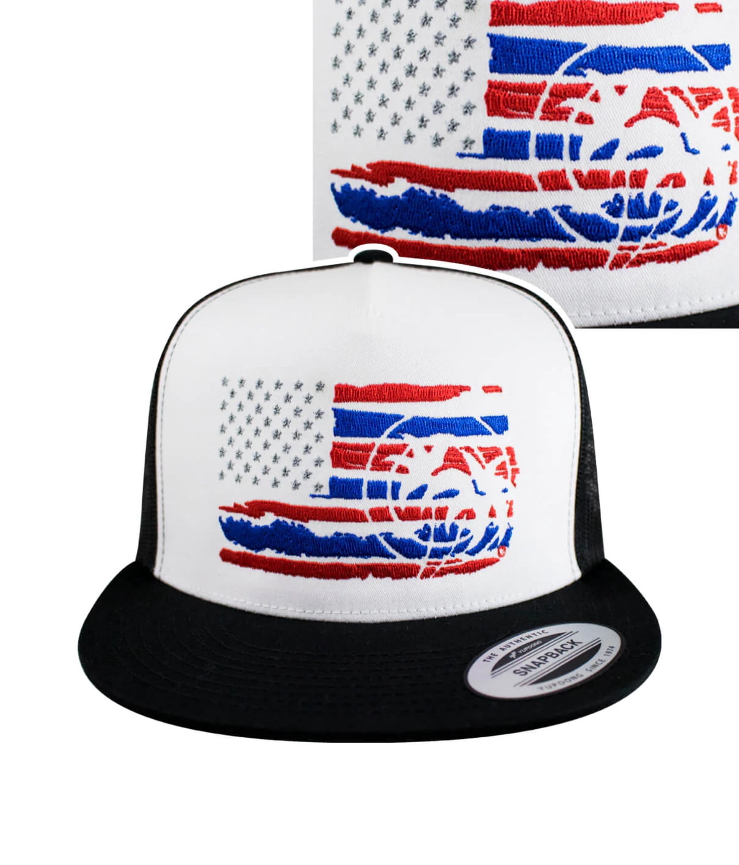 "Strong Faded" Black & White Adult Trucker Snapback Hat For Men & Women ...