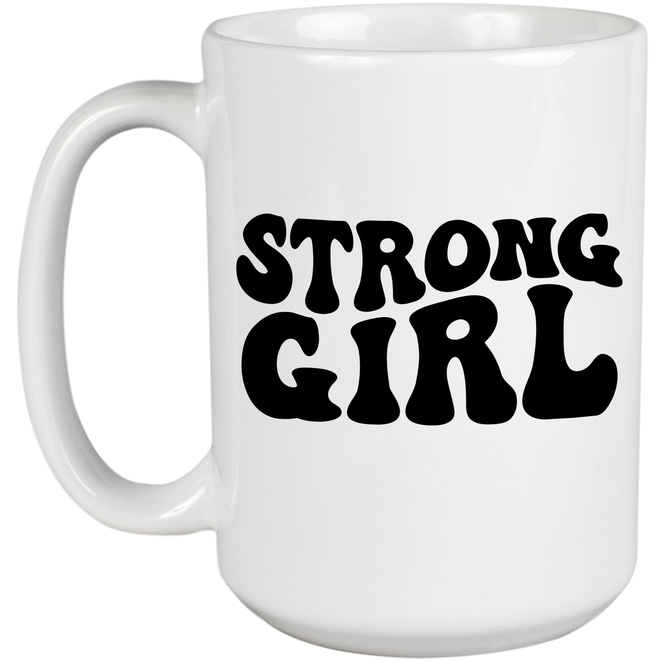 Strong Girl, Women, Girls or Female Themed, Groovy Retro Wavy Text ...