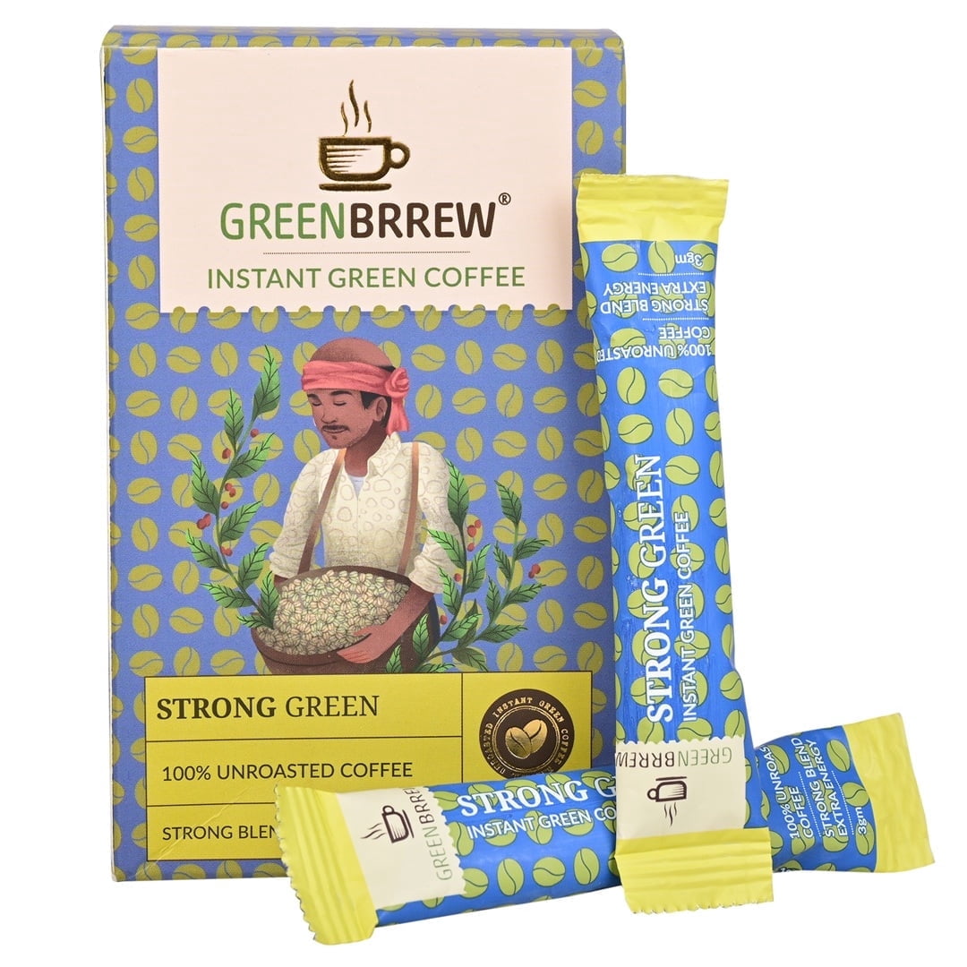 Greenbrrew Strong Green Decaffeinated Instant Coffee, 20 Sachets ...