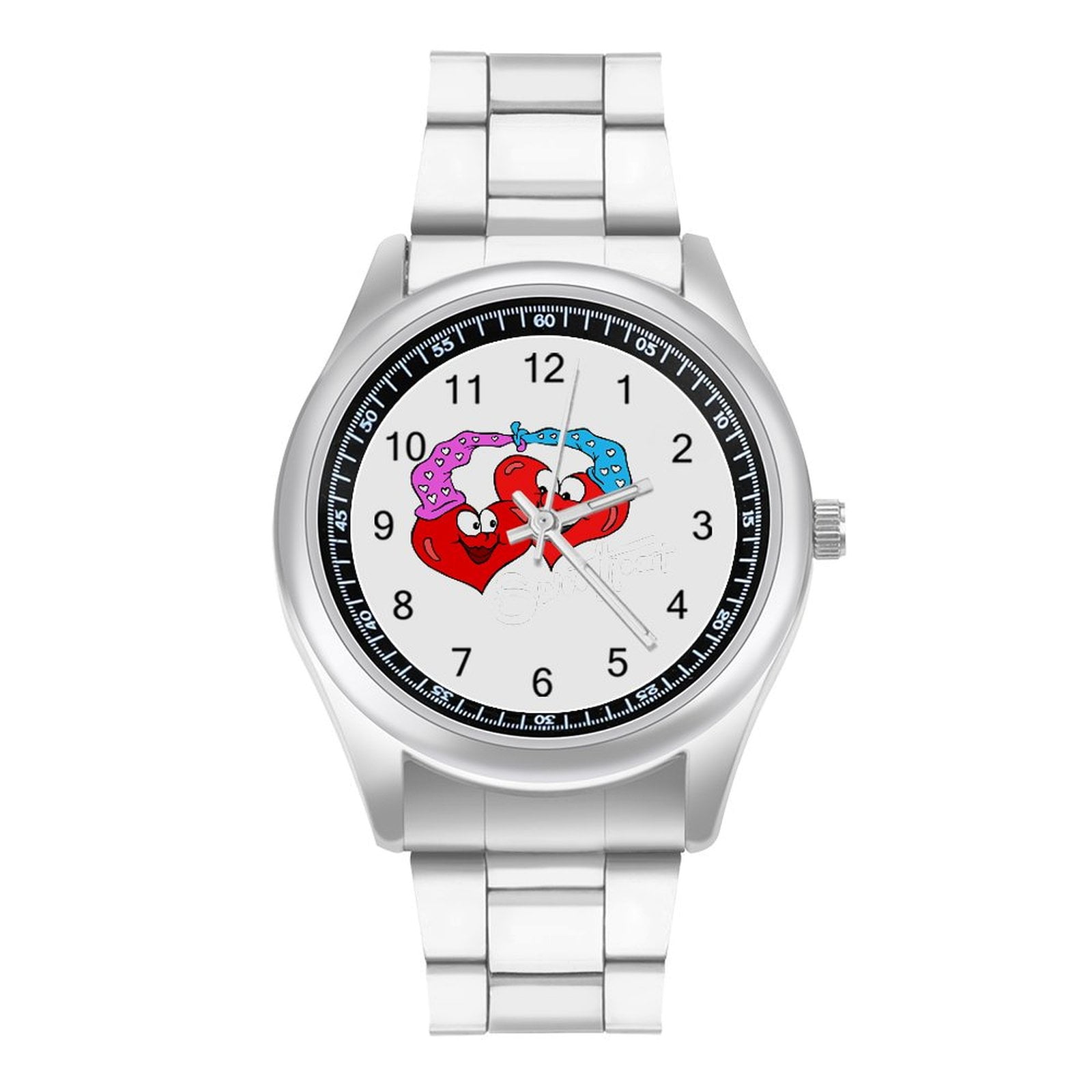 Strong, Hugging, Heart Wrist Watches for Men Metal Band Watch Fashion ...