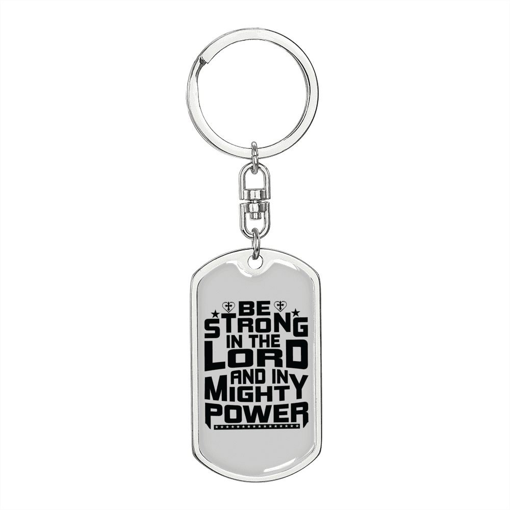 Strong In The Lord Stainless Steel or 18k Gold Premium Swivel Dog Tag ...