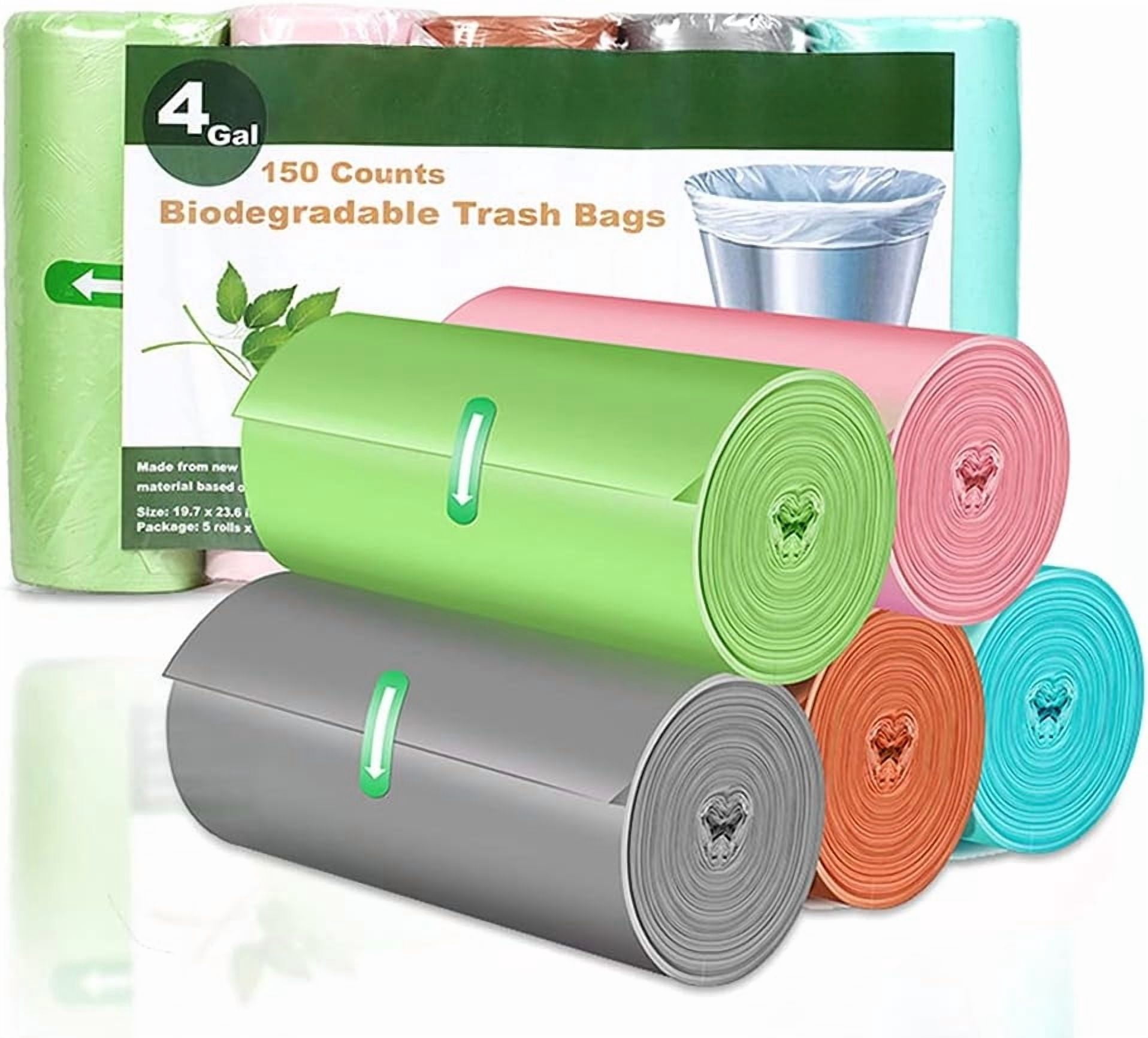 Strong, Leakage-Free 4 Gallon Trash Bag, Unscented Thick Small Garbage ...