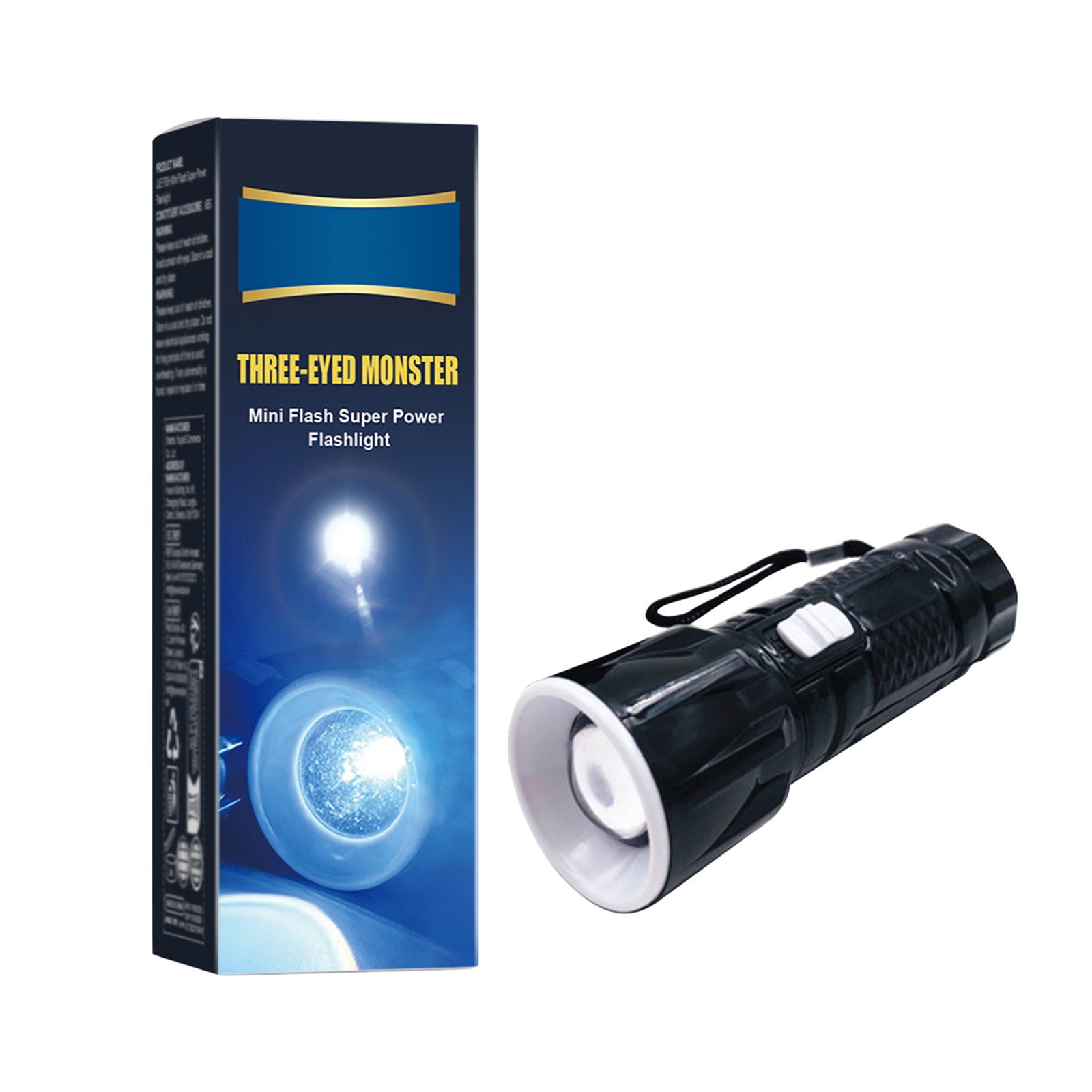 Strong Light Flashlight Purpose Long Range Portable Bright Home Mini ...