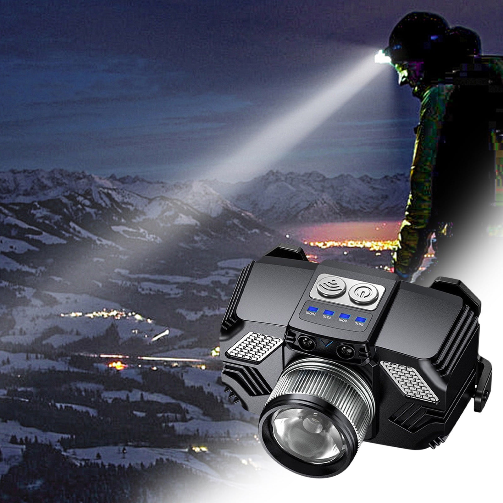 Strong Light Headlights Super Bright Charging Long Range Household ...