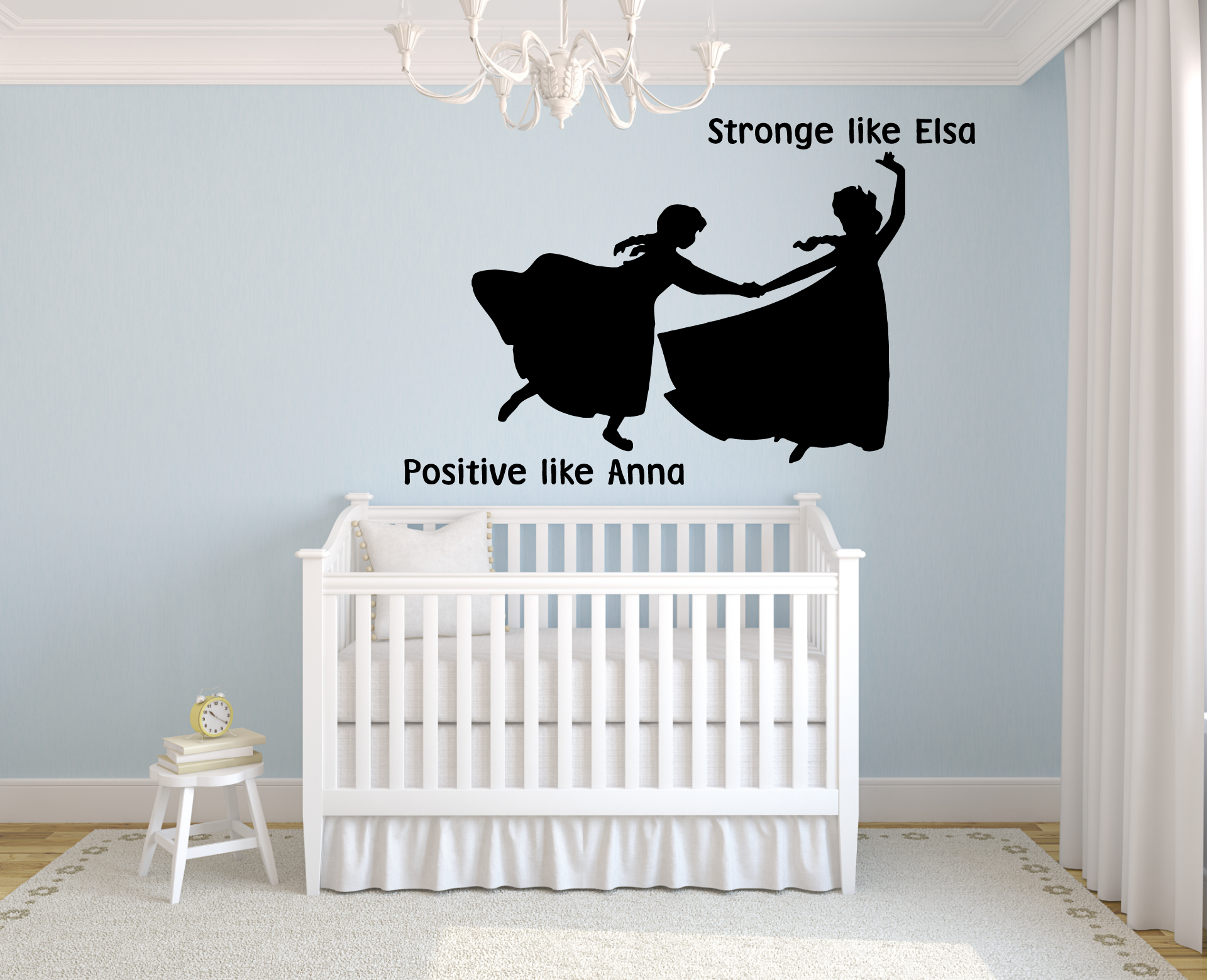 Strong Like Elsa Positive Like Anna Frozen Quotes Wall Decals For Kids ...