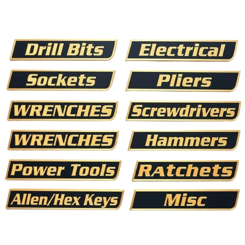 Strong Magnet Toolbox Labels 12 Pack for Tool Sorting and Workspace ...