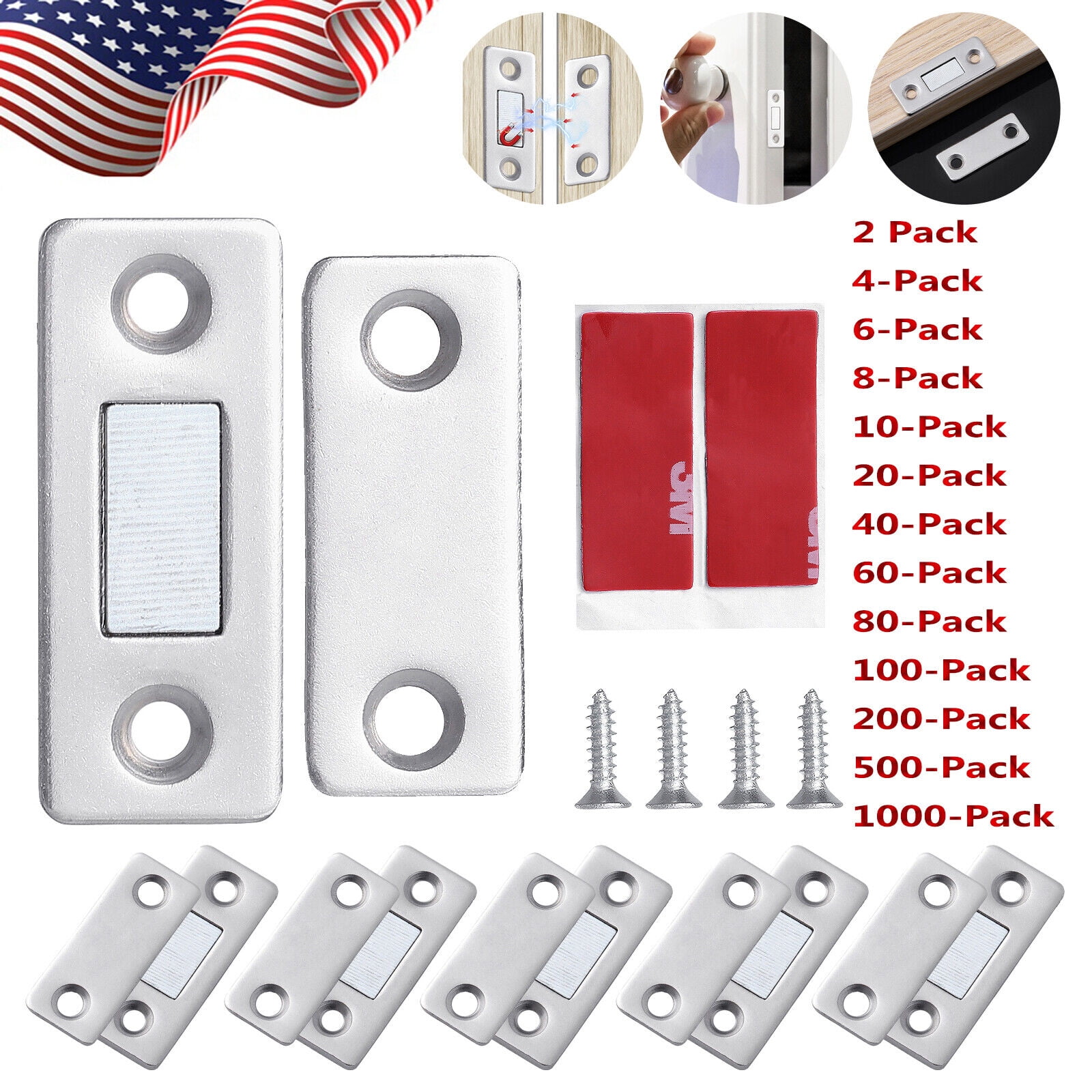 Strong Magnetic Door Closer Cabinet Catch Latch Cupboard Ultra Thin ...