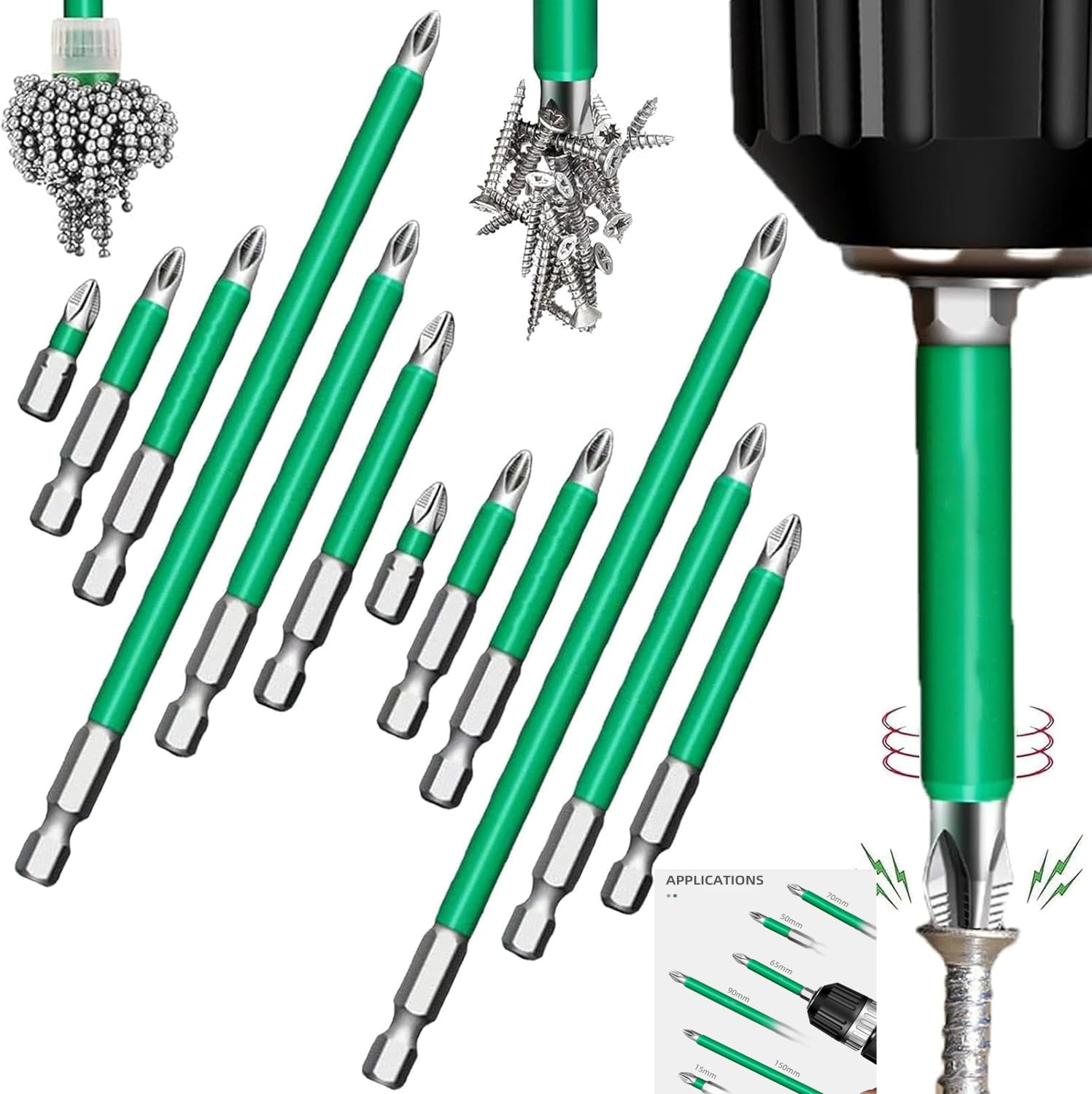 Strong Magnetic Durability Screwdriver Drill Bit Set, 6Pcs Magnetic ...