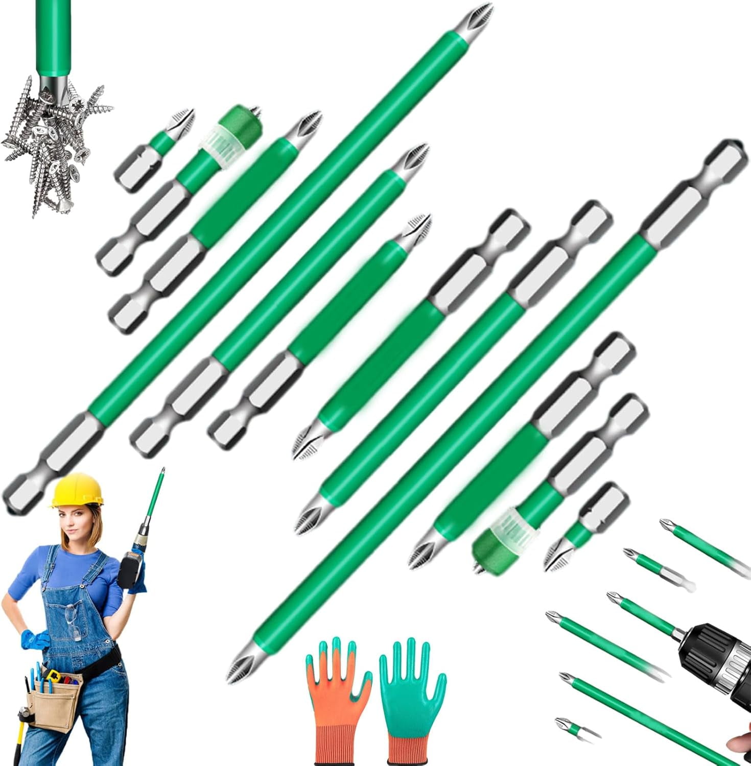 Strong Magnetic Durability Screwdriver Drill Bit Set, Anti-Slip 6-Piece ...