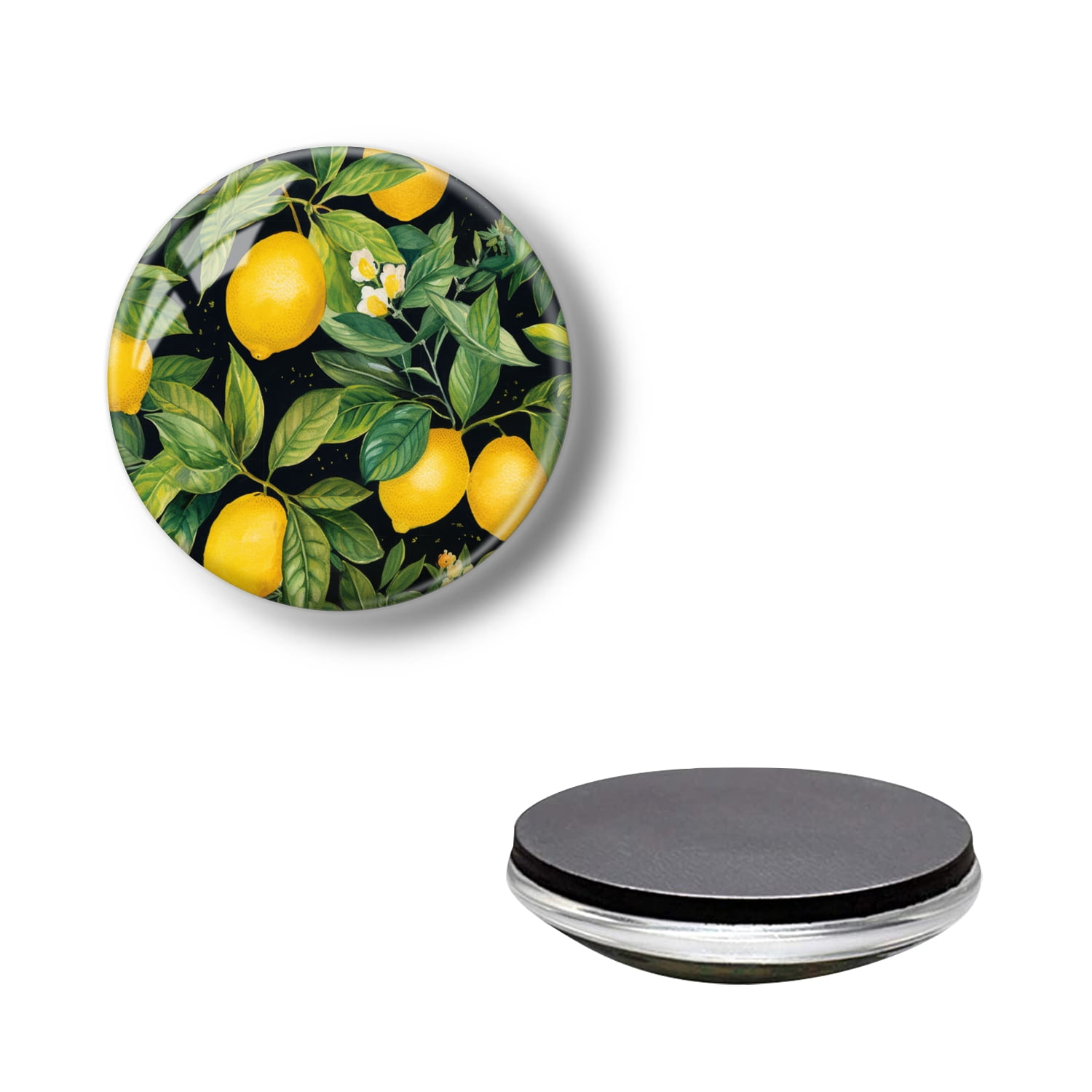 Strong Magnetic Glass Refrigerator Magnets, Lemons Tree Branches with ...