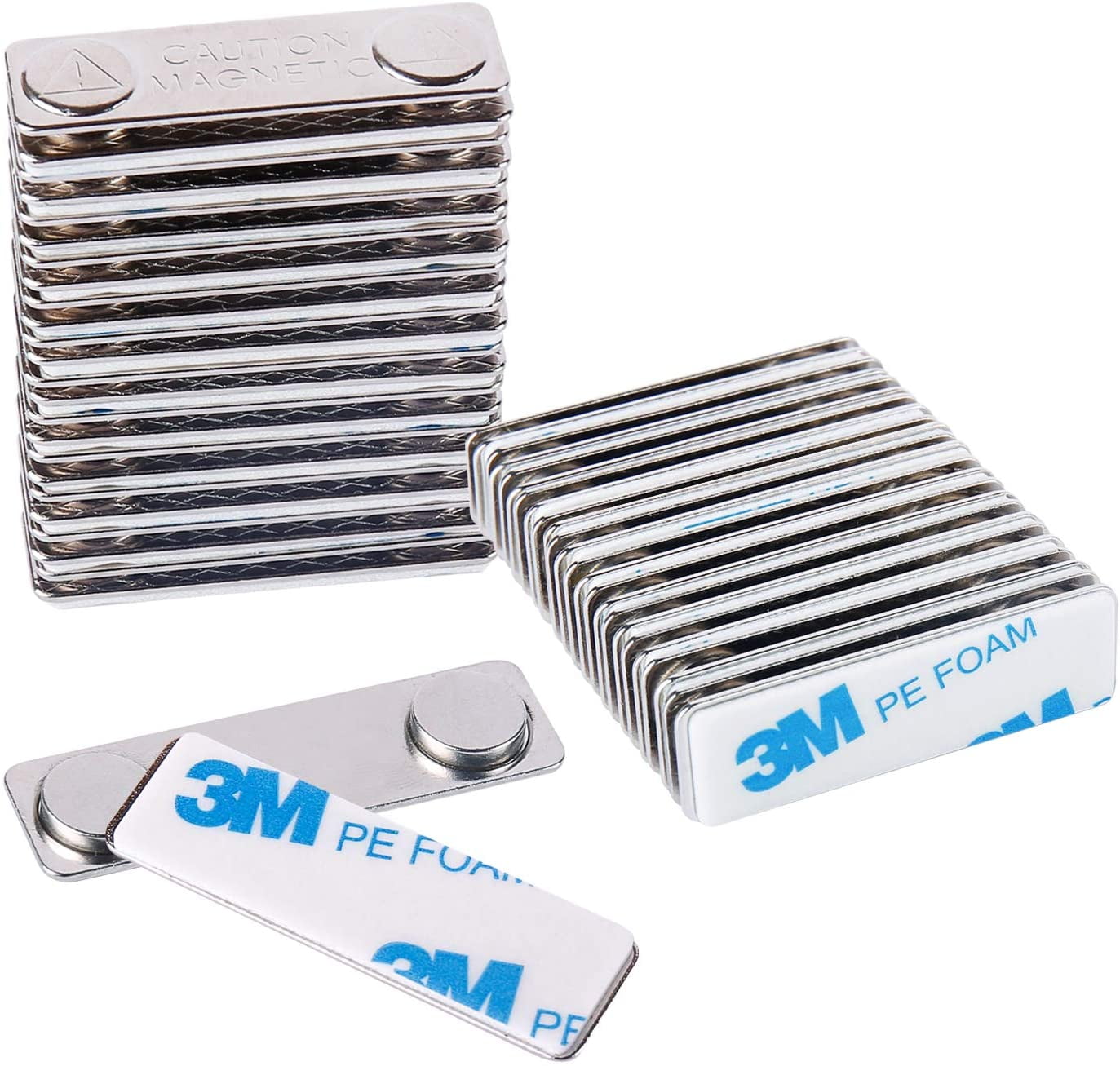 Strong Magnetic Name Badge Holders with Steel Back Plate, 100 Pack Name ...
