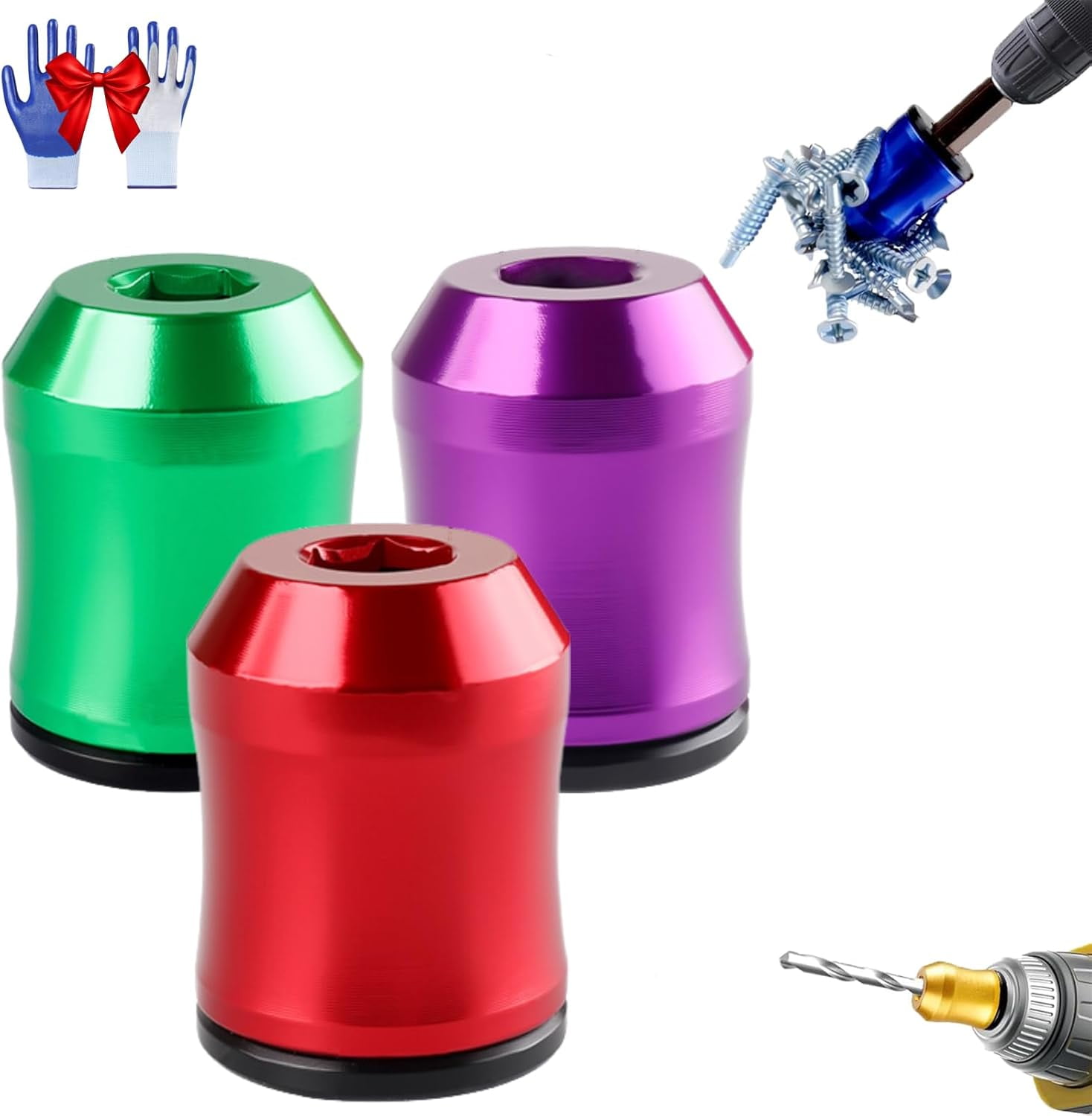 Strong Magnetic Screw Ring, Upgraded Magnetic Screw Ring for Drill, 1/4 ...