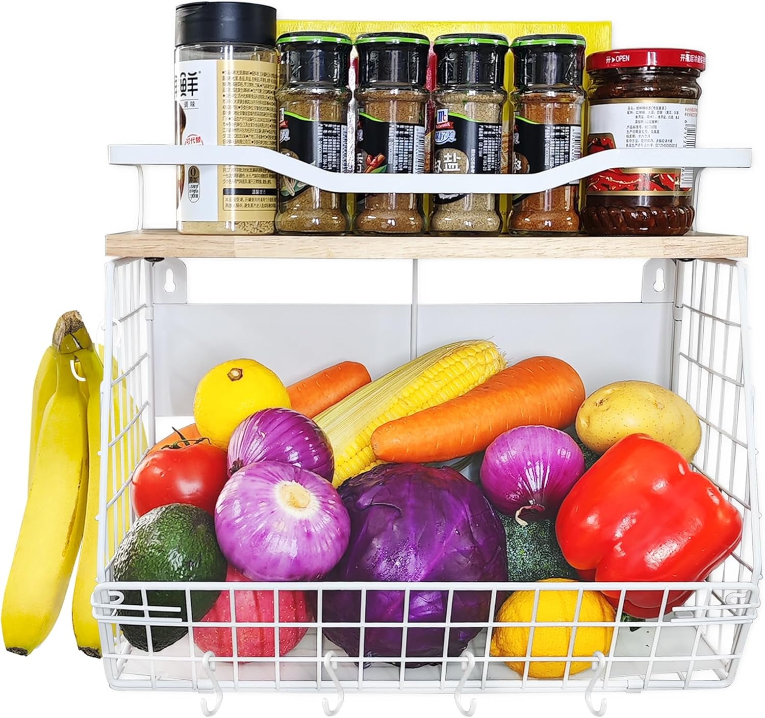 Strong Magnetic Shelf for Fridge, Onion and Potato,Spice Rack,Fruit and ...