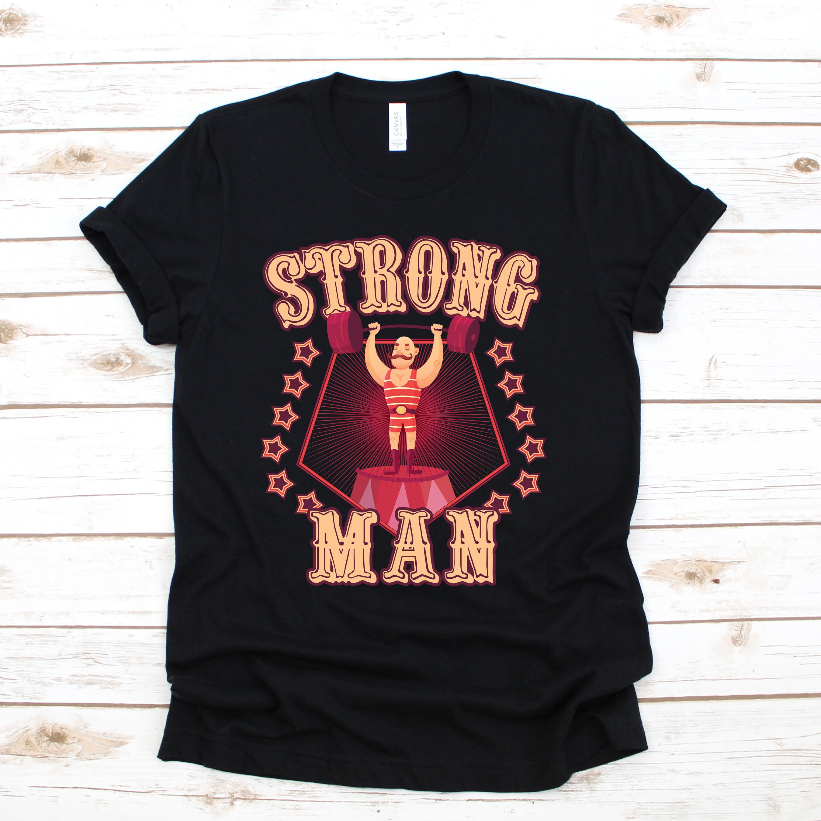 Strong Man Circus Staff Costume Carnival Vintage T-Shirt, Clowns ...
