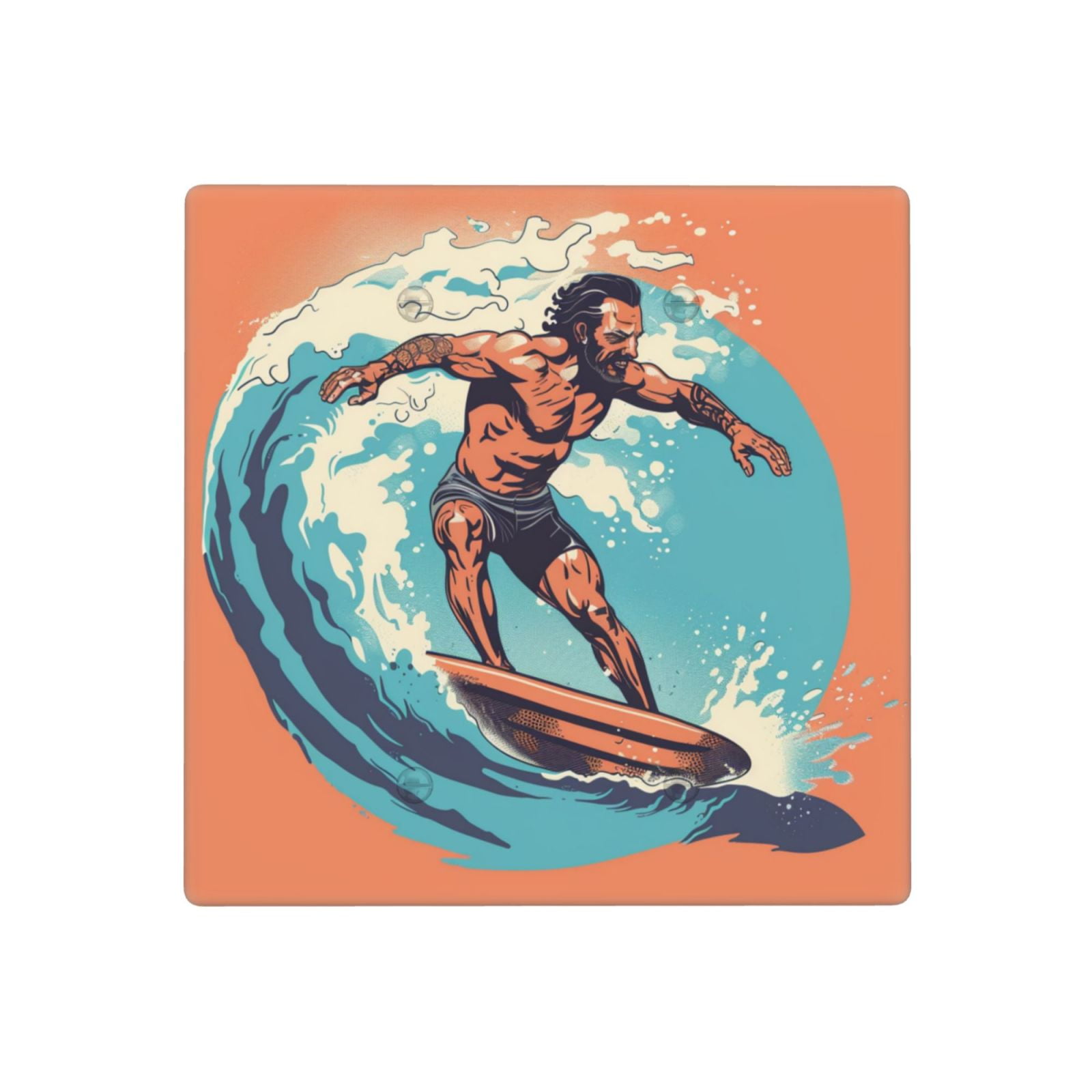 Strong Man Surfing Switch Cover Decorative Wall Plate / 2-Gang Blank ...