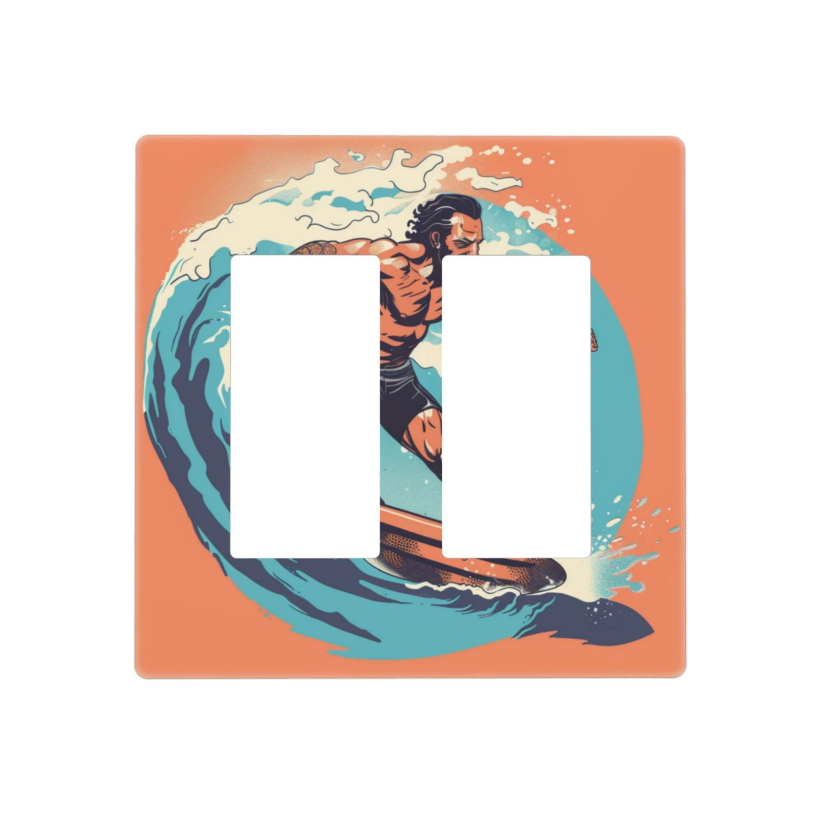 Strong Man Surfing Switch Cover Decorative Wall Plate / 2-Gang ...