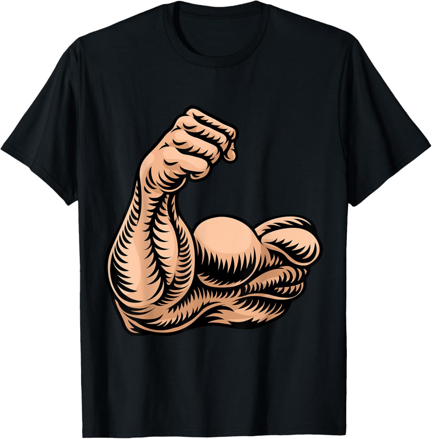 Strong Muscular Arm Bicep Muscle Cartoon Icon T-Shirt men and women can ...