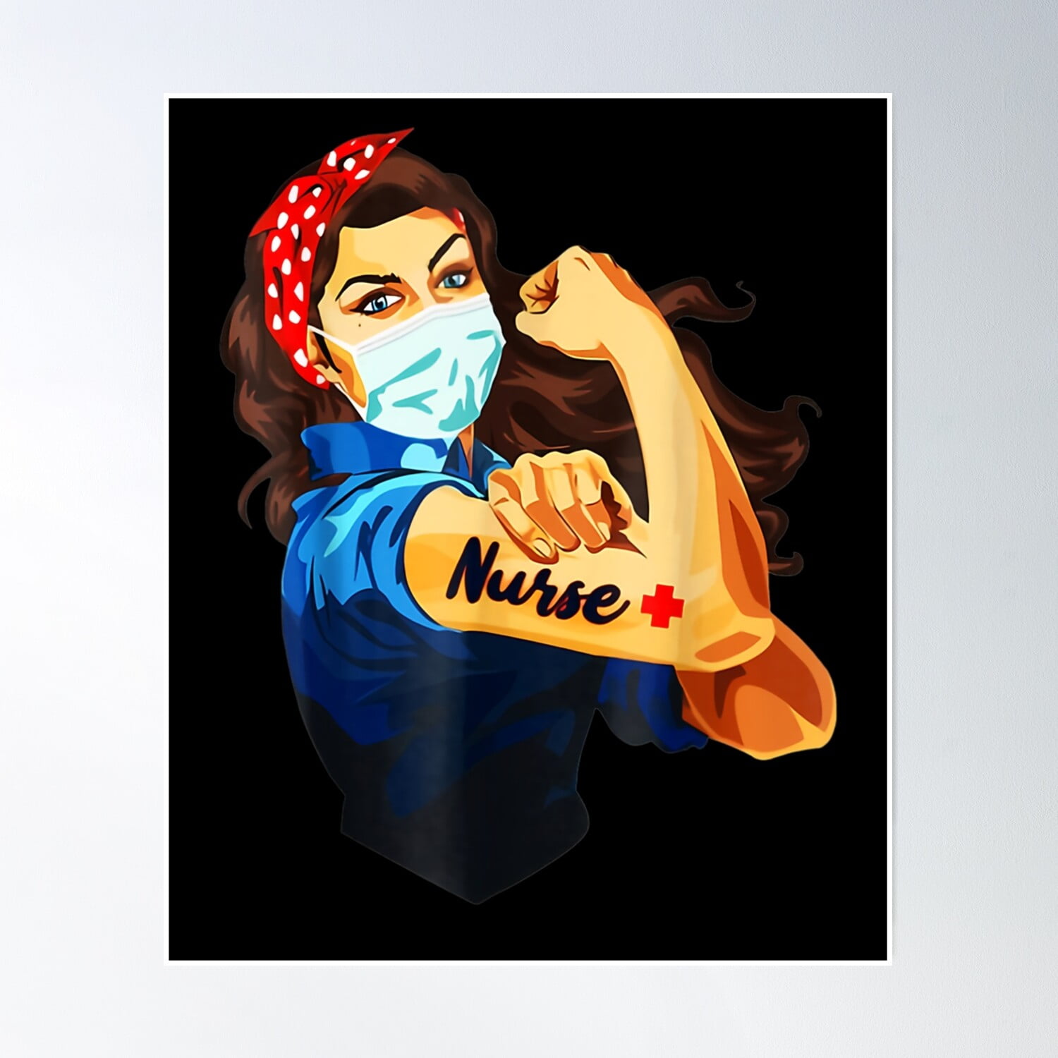 Strong Nurse Rosie Riveter Poster Wall Art, Modern Wall Decor, 24x36 ...
