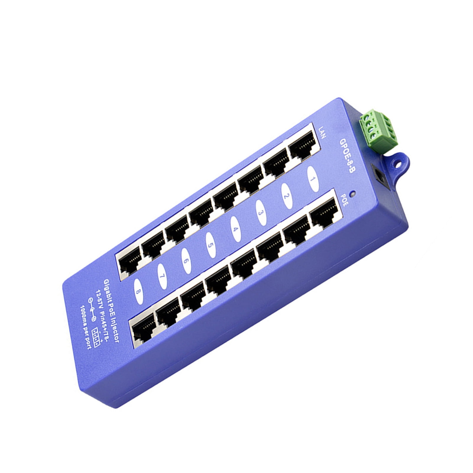 Strong PVC 8 Port Gigabit Injectors Power Over Ethernet Injectors ...