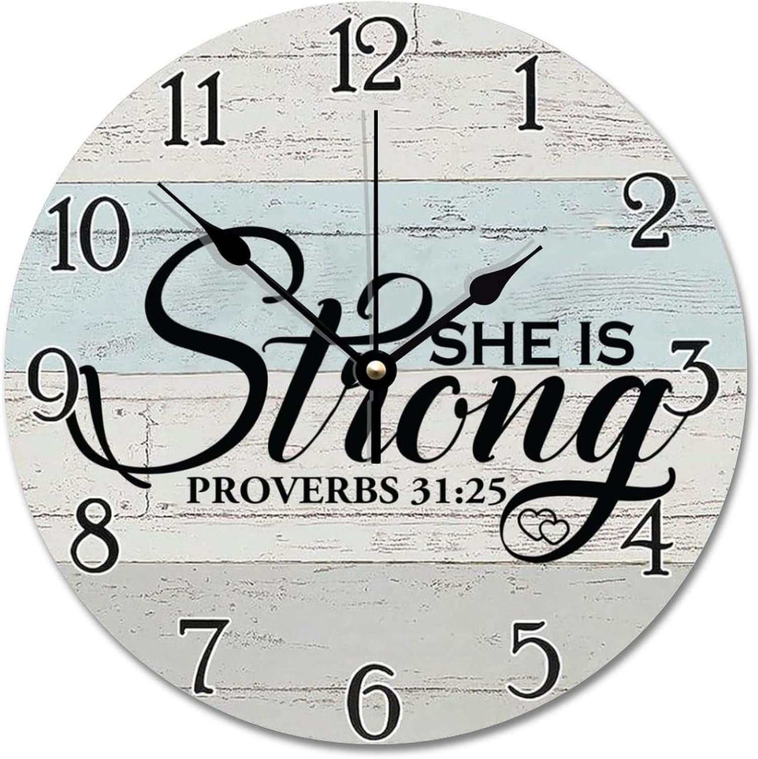 She is Strong Proverbs 31 Clock Bible Verse Wall Clock Religious Quote ...