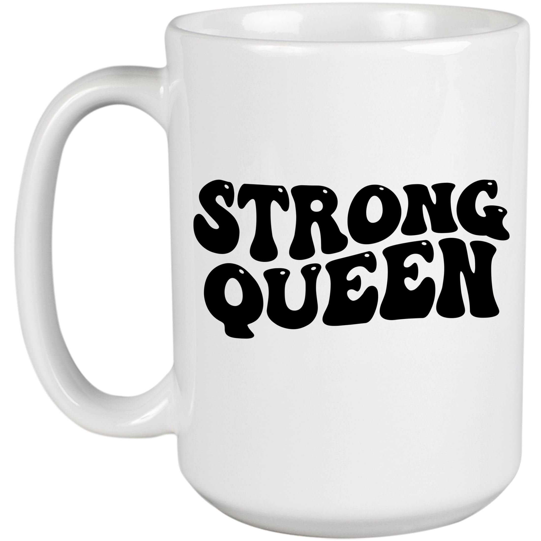 Strong Queen, Women, Girls or Female Themed, Groovy Retro Wavy Text ...