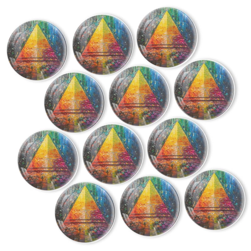 Strong Refrigerator Magnet Fridge Sticker, Abstract Color Pyramid 12Pcs ...