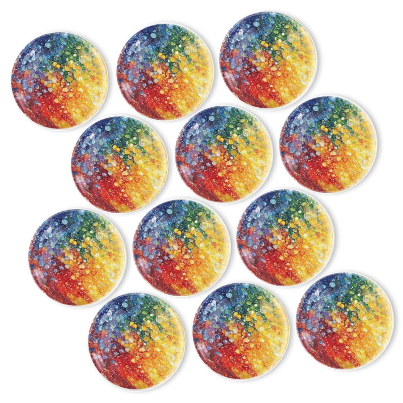 Strong Refrigerator Magnet Fridge Sticker, Abstract Colorful Round ...
