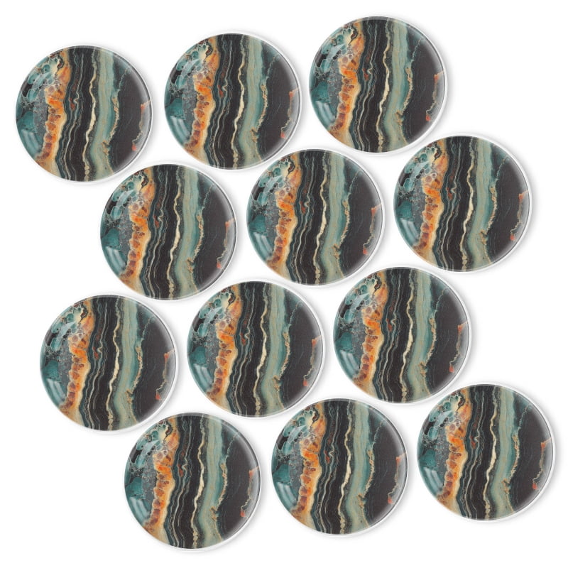 Strong Refrigerator Magnet Fridge Sticker, Abstract Turquoise, Orange ...