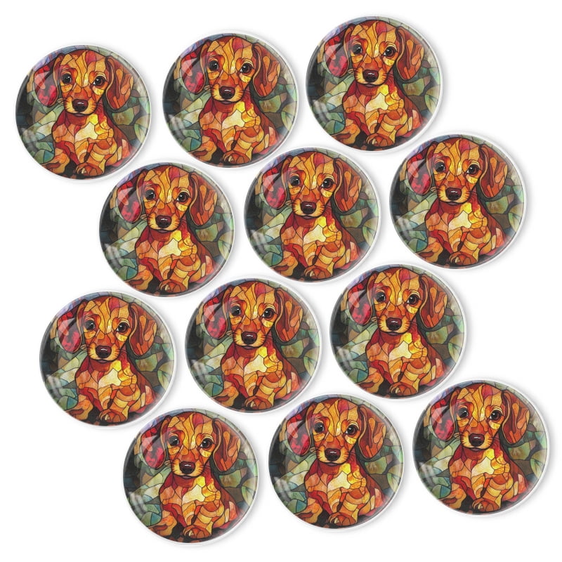 Strong Refrigerator Magnet Fridge Sticker, Adorable Stained - Glass Dog ...
