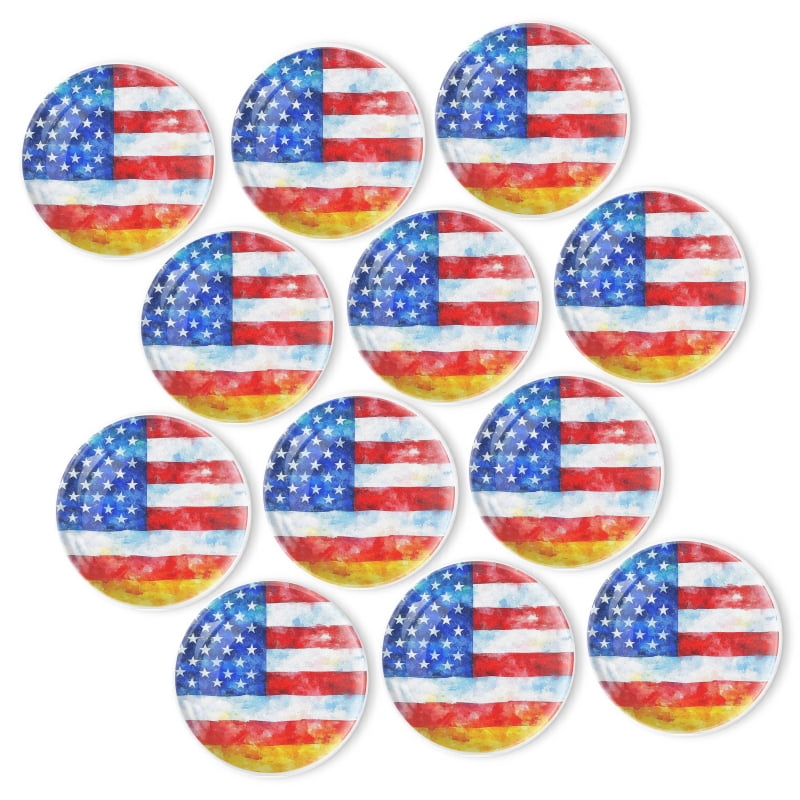 Strong Refrigerator Magnet Fridge Sticker, American Flag With Yellow On ...