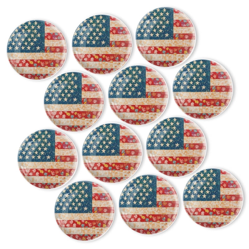 Strong Refrigerator Magnet Fridge Sticker, Artistic American Flag 12Pcs ...